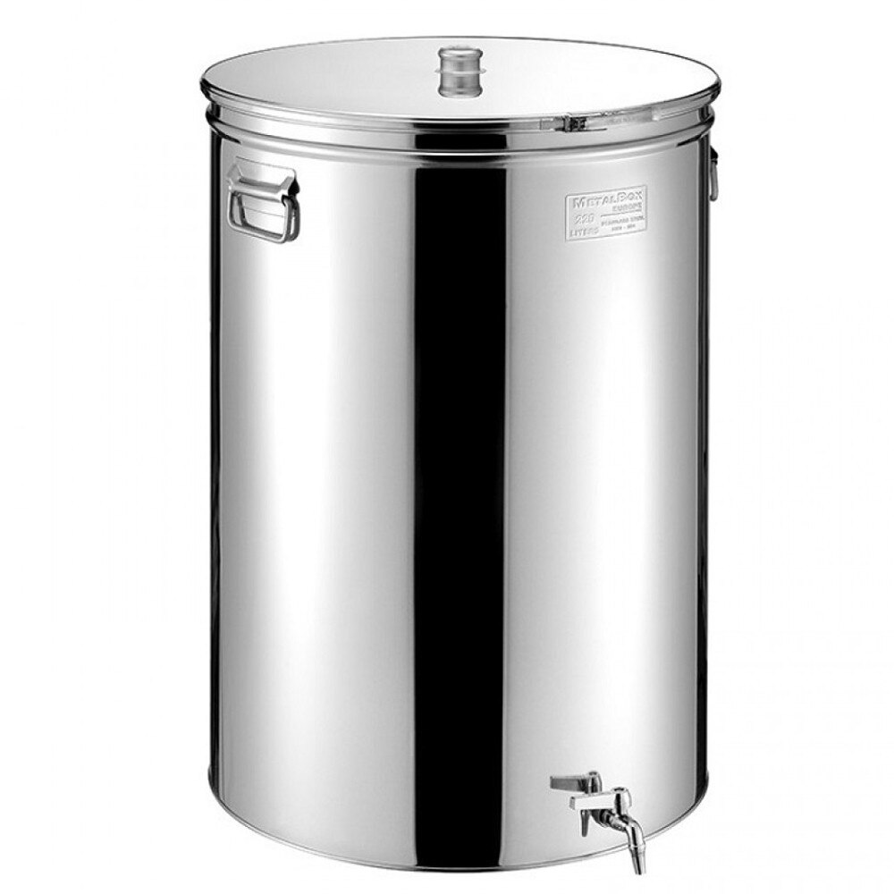 Cisterna inox MetalBox 165 L, capac antipraf, colier de strangere ...