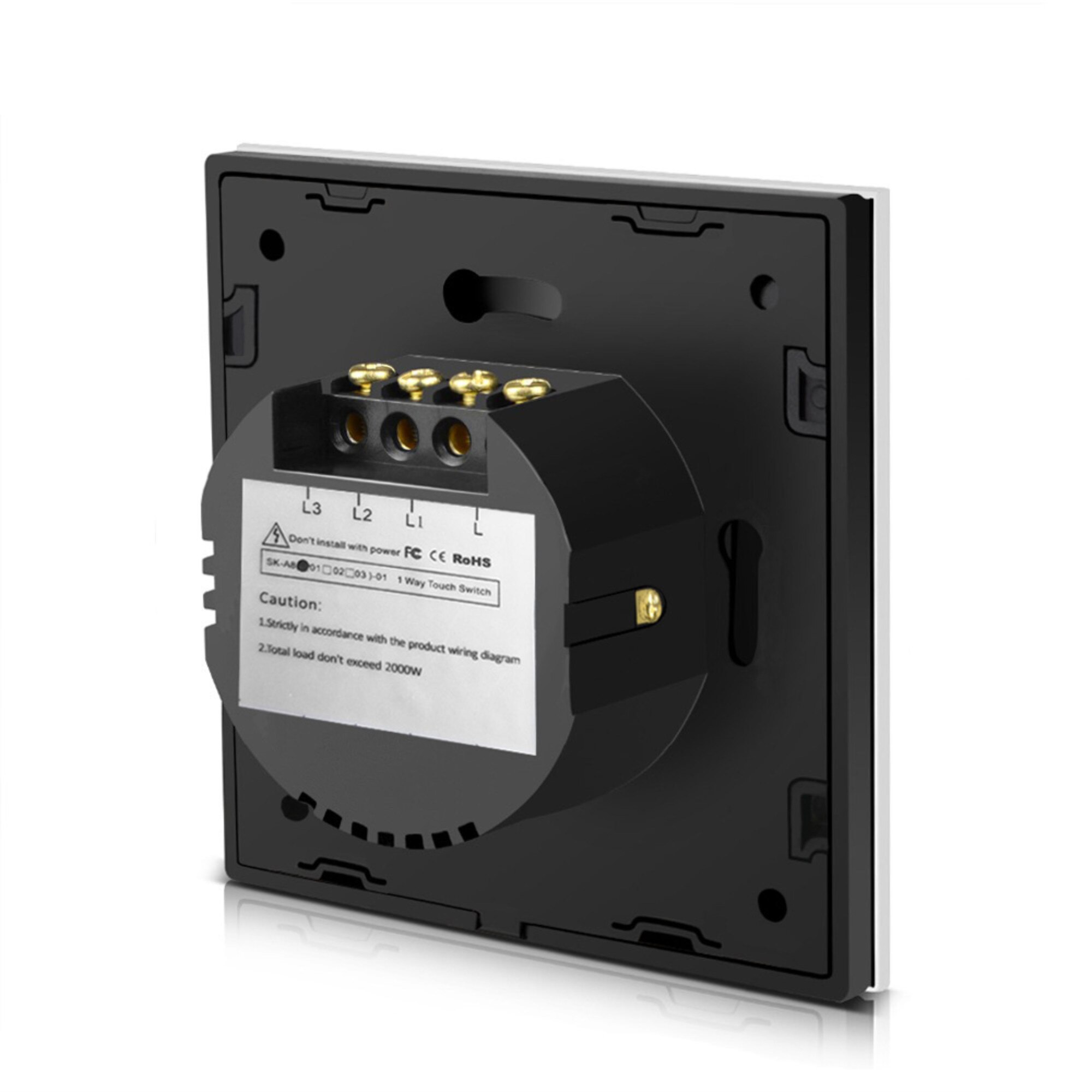 Intrerupator simplu touch Cnskou, panou tactil de sticla cristal, Gri ...