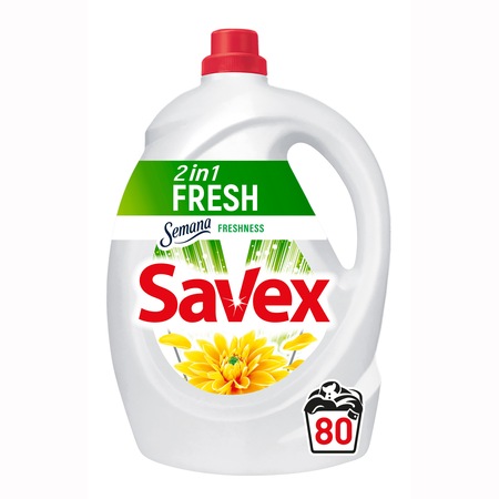 Detergent lichid SAVEX 2IN1 FRESH, 80 spalari, 4,4L - eMAG.ro
