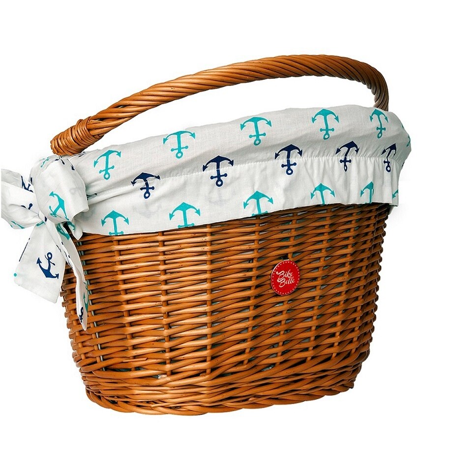 Cos pentru bicicleta Bike Belle, Bumbac/ Lemn, Maro/ Alb - eMAG.ro