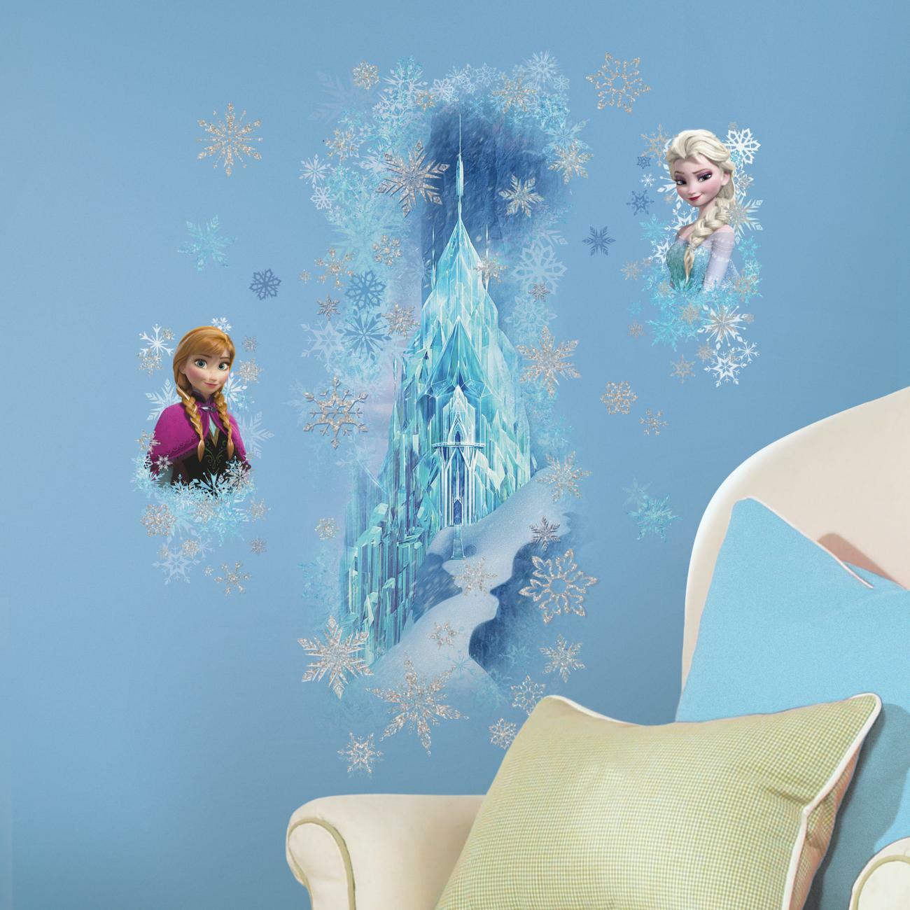 Sticker gigant PALATUL DE GHEATA - ELSA si ANNA | 2 colite de 45,7 cm x ...