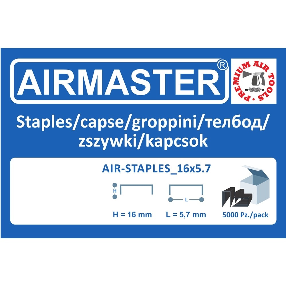 Capse AIR-STAPLES_16x5.7 Airmaster, 16x5.7mm, 5000buc - eMAG.ro