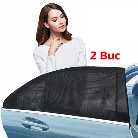 Parasolar auto Techone, elastic, geam lateral, set 2 buc, compatibil ...