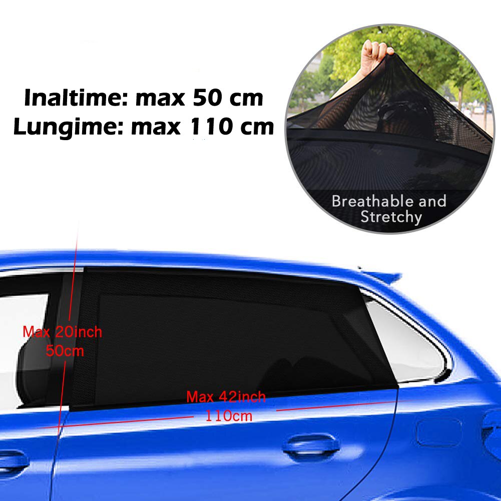 Parasolar auto Techone, elastic, geam lateral, set 2 buc, compatibil ...