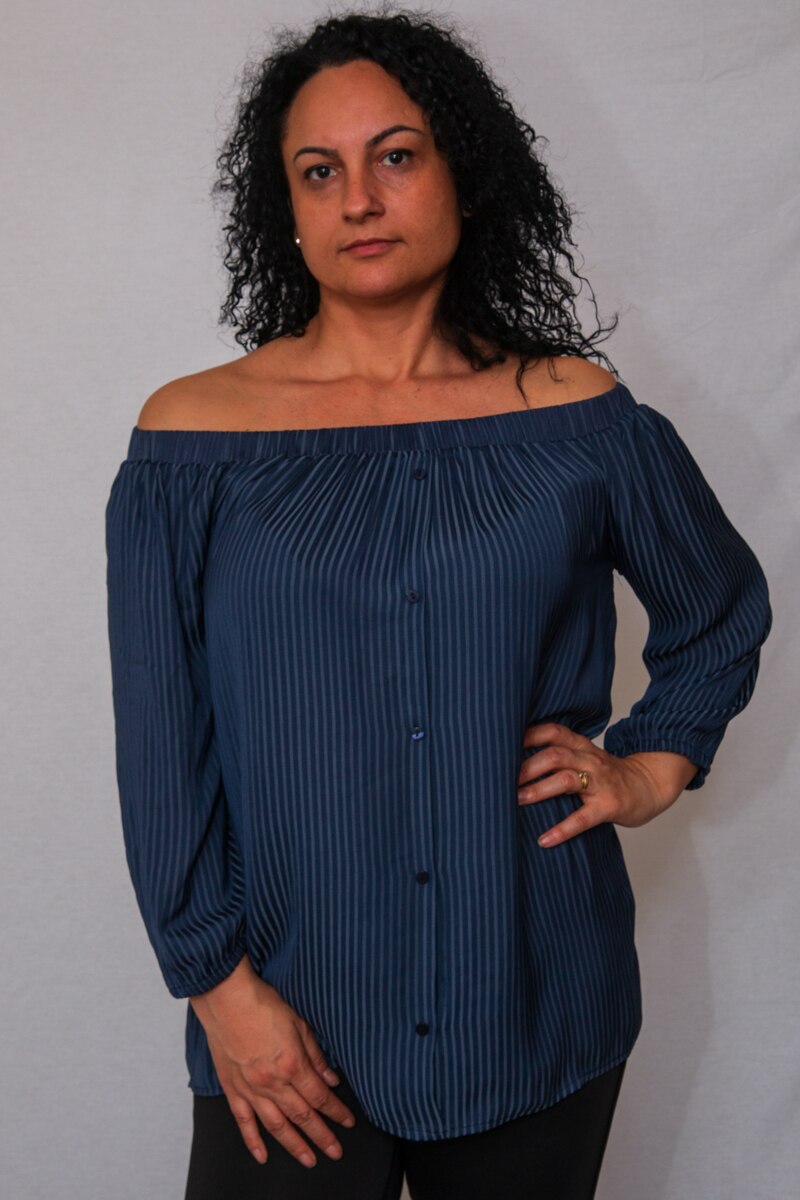 Camasa cu umerii lasati Saint Tropez,albastru,M - eMAG.ro