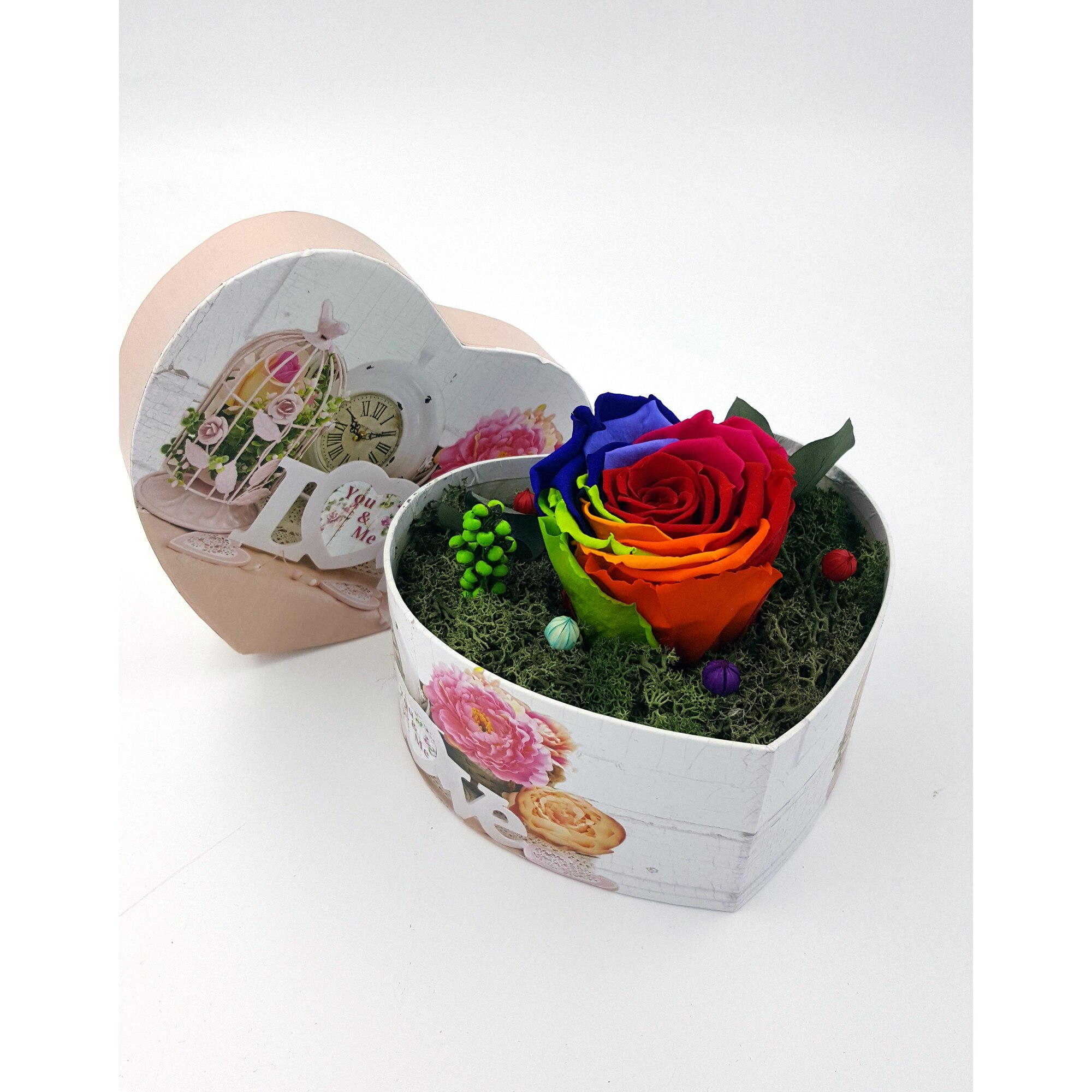 Trandafir Criogenat Wide Flowers, multicolor, pe pat de muschi ...