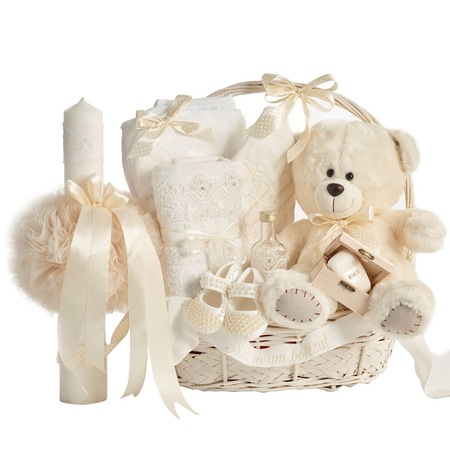 Cos cadou Botez- Angel Bebe- Lumanare si Trusou Botez, 11 Piese - eMAG.ro