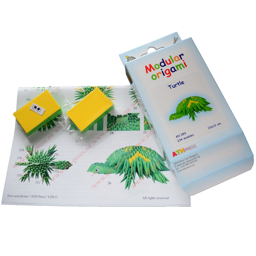 Set origami, ATH PRESS, Broasca testoasa, Verde - eMAG.ro