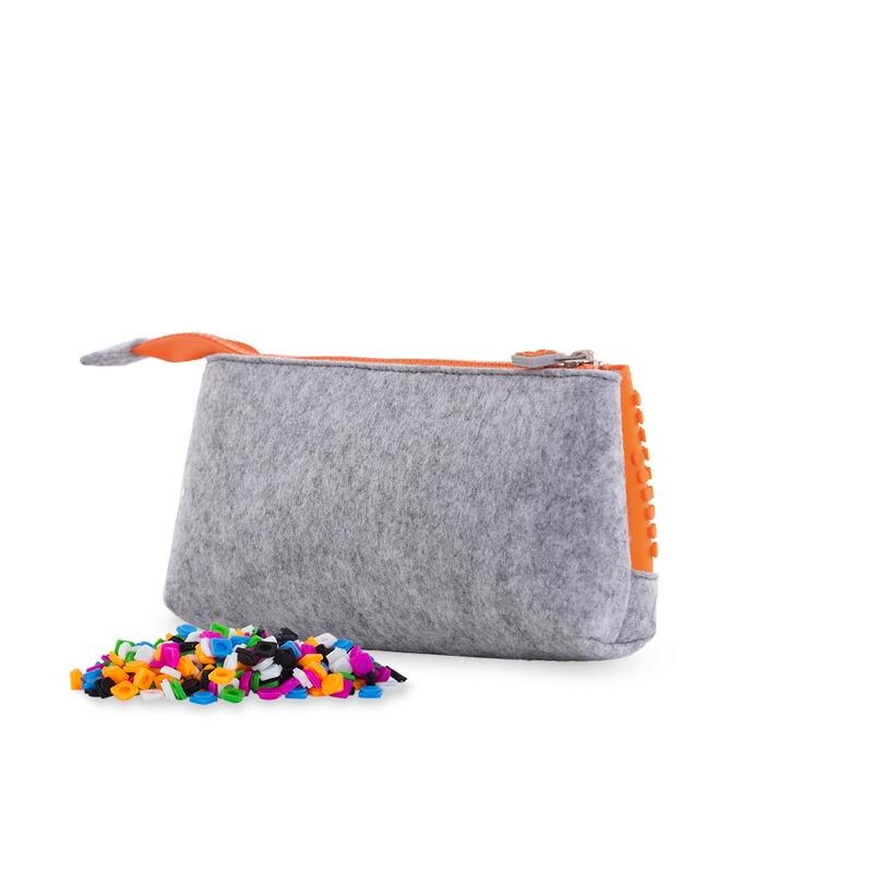 Несесер за моливи Pixie PXA-01, сиво/ оранжево - eMAG.bg