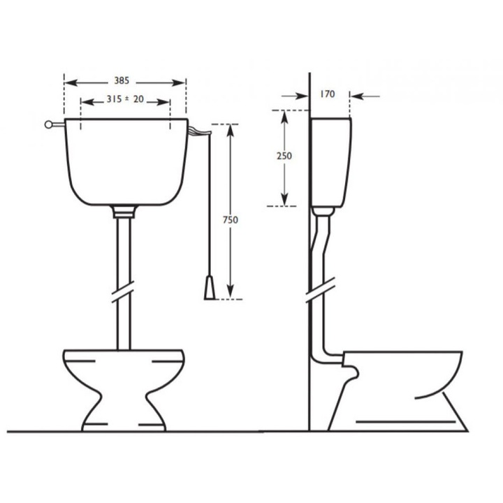 Rezervor WC la inaltime 9l Cabrio Eurociere - eMAG.ro