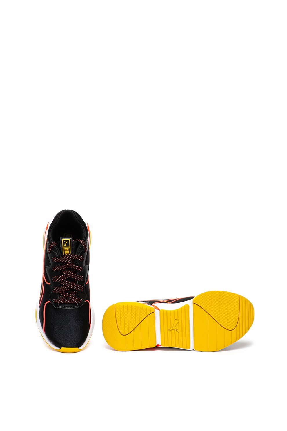 Puma, Спортни обувки Nova Hypertech с цветен блок, Черен/Жълт, 5 - eMAG.bg