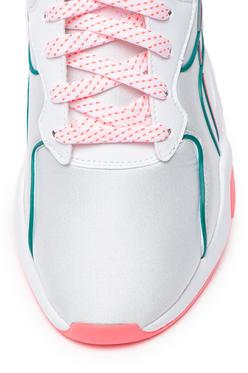 Puma, Спортни обувки Nova Hypertech, Мръснобял/Яркорозов/Зелен, 6 - eMAG.bg