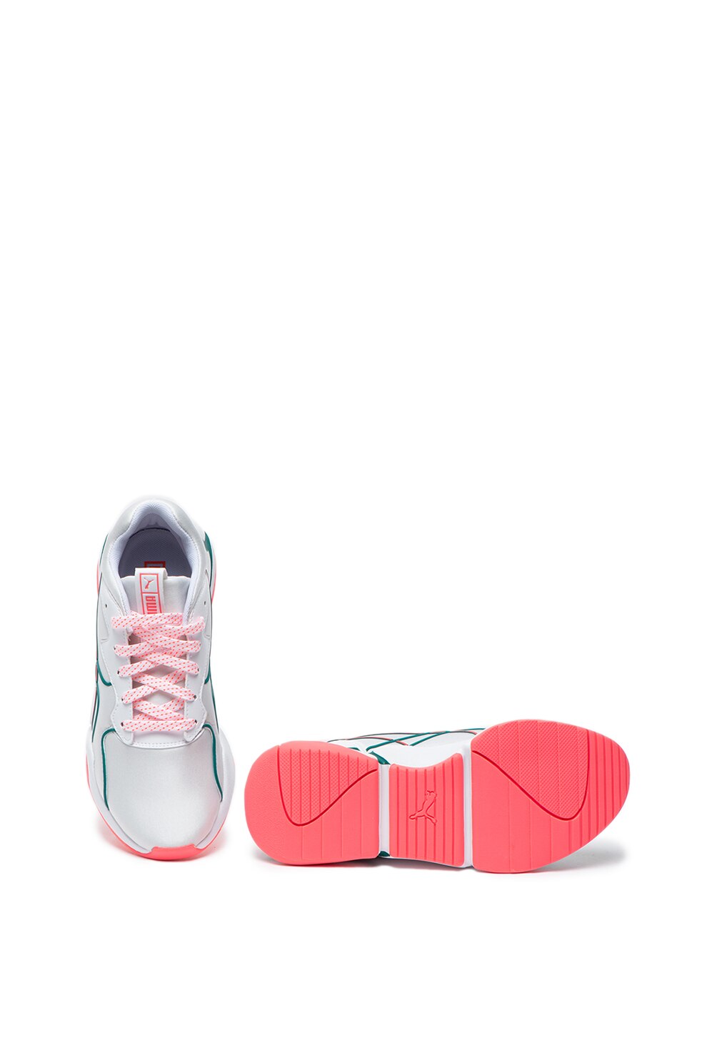Puma, Спортни обувки Nova Hypertech, Мръснобял/Яркорозов/Зелен, 6 - eMAG.bg
