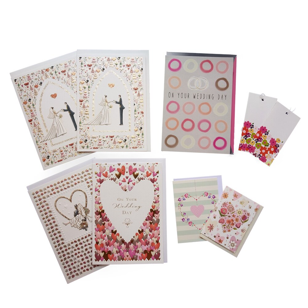 Set de 7 felicitari si 2 etichete pt cadou, Ambient Box, multicolore ...