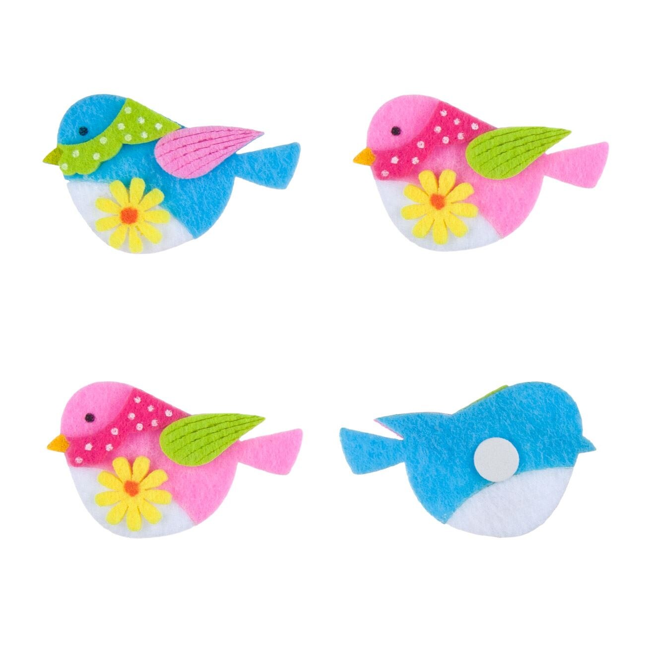 Set 4 stickere cu vrabiute colorate, DecorCasa - eMAG.ro