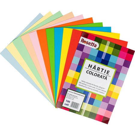 Hartie colorata Rosetta, 80 g/mp, A4, 100 coli/top - eMAG.ro