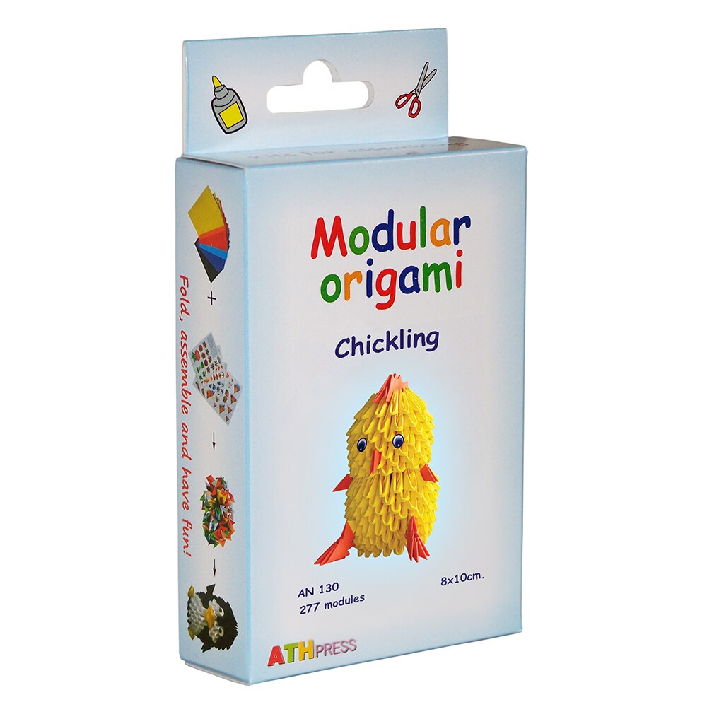 Kit pentru realizare origami, ATH PRESS, Pui, Galben - eMAG.ro