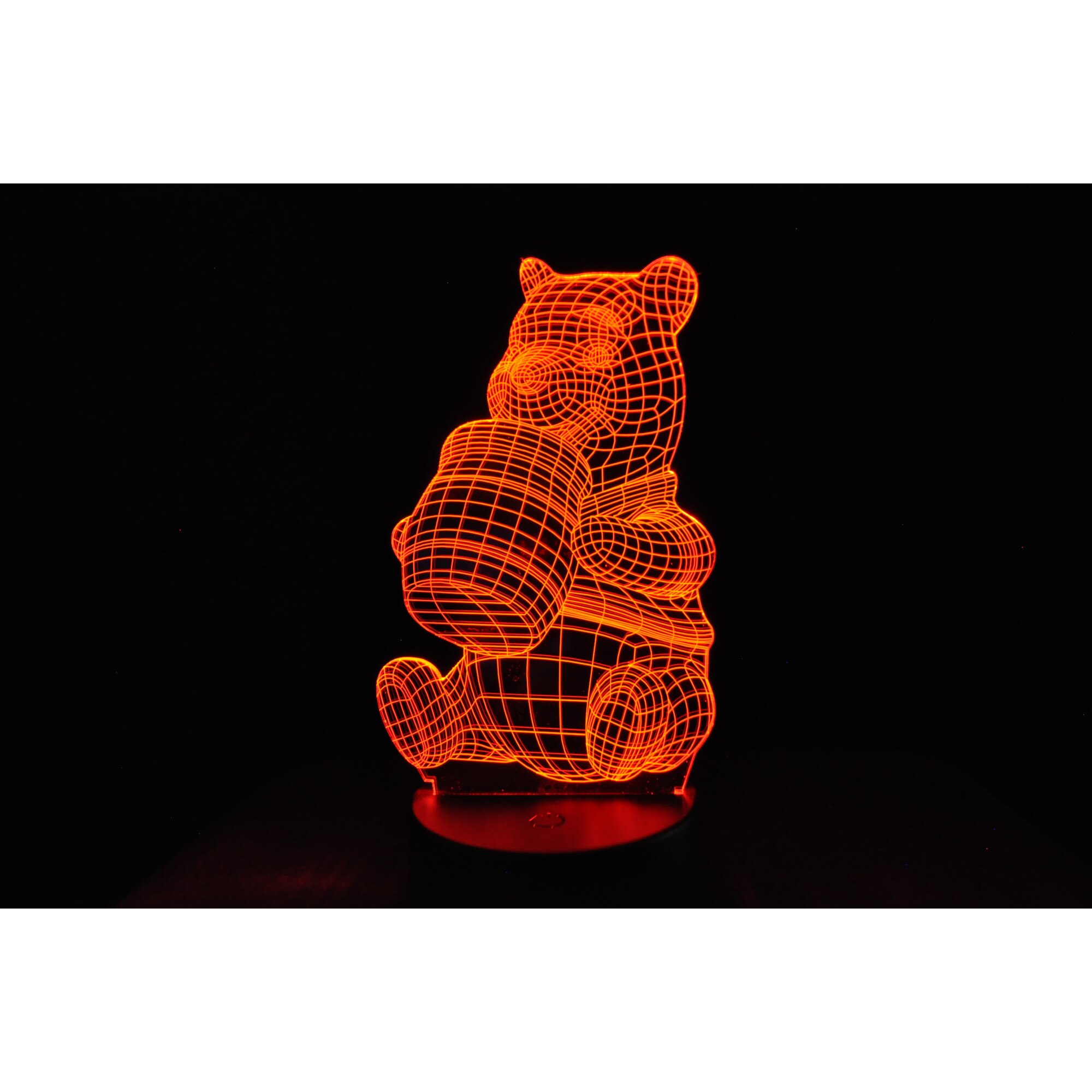 3D Led Illúzió Lámpa Maci Méz Színváltós éjjeli lámpa - eMAG.hu