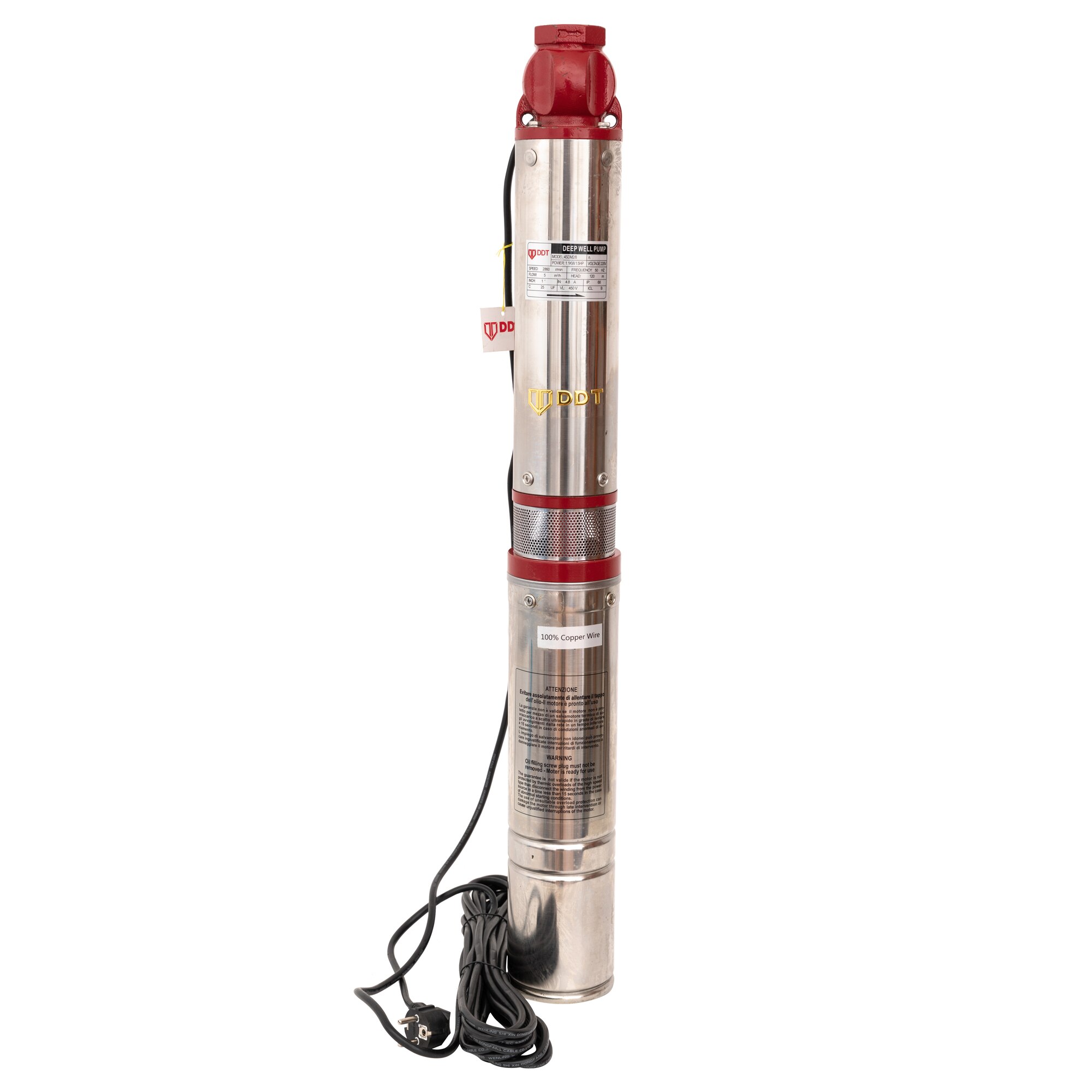 Pompa apa submersibila 1.1KW, 5m3/h, 120m, 1 tol, DDT 4SDM2/8, Model ...