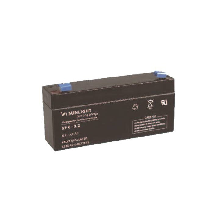 Акумулаторна оловна батерия SUNLIGHT 6V 3,2AH 134х34х67mm - eMAG.bg