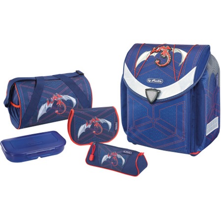 Ghiozdan Herlitz Flexi Dragon, echipat, ergonomic, 22 x 36 x 39 cm ...