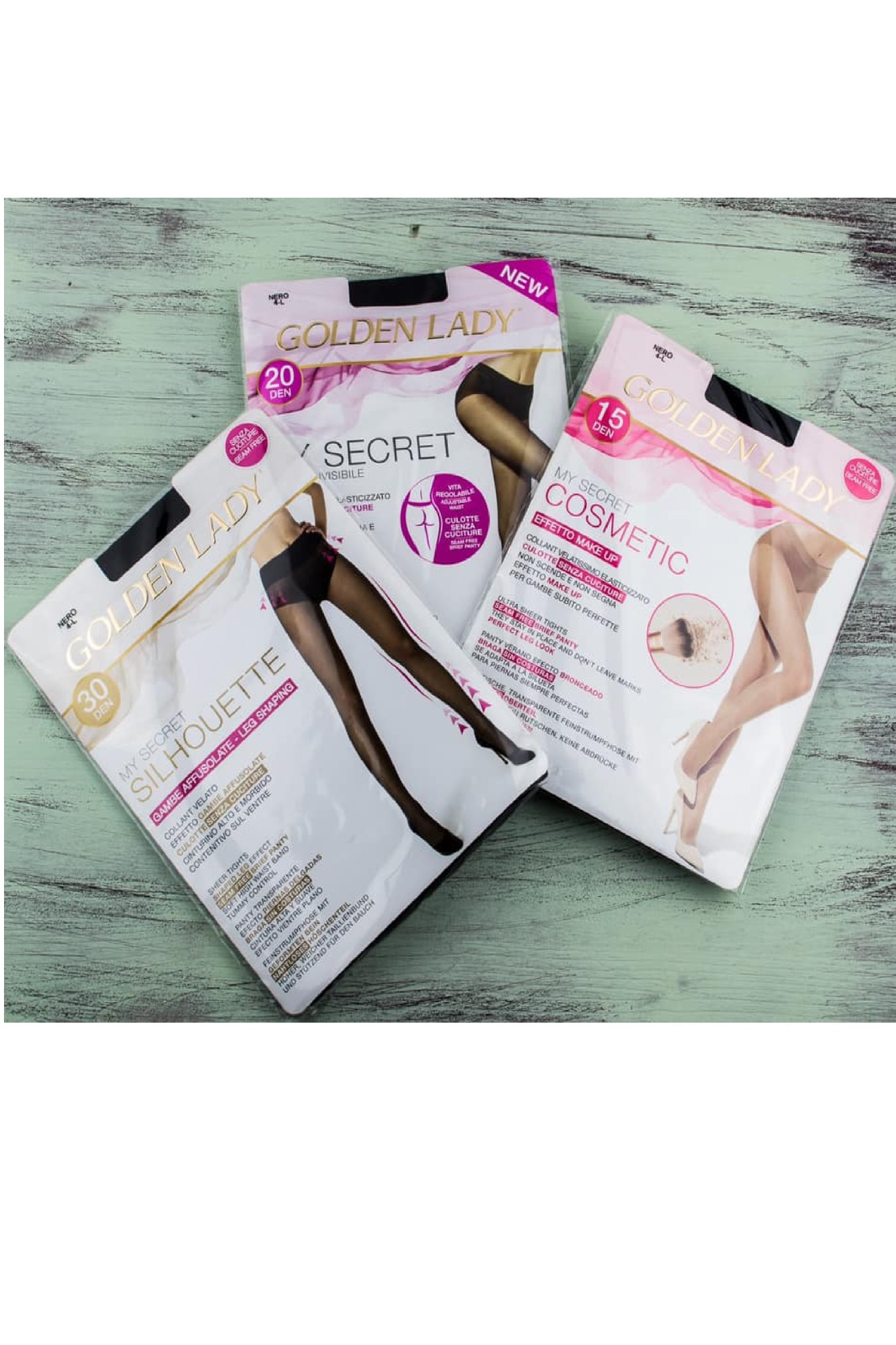 Дамски безшевни чорапогащи GOLDEN LADY MY SECRET 15 COSMETIC, Тъмно ...