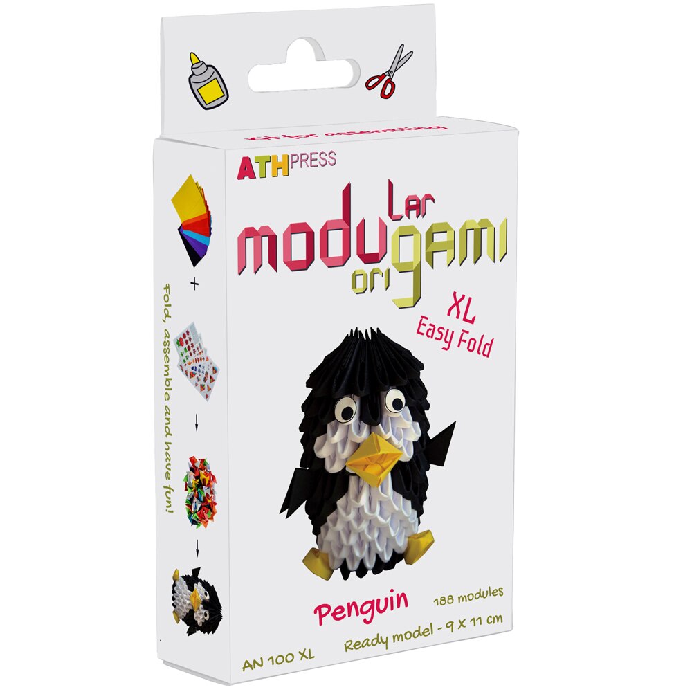 Kit modular de origami ModuGami XL Easy Fold Penguin, ATH Press - eMAG.ro