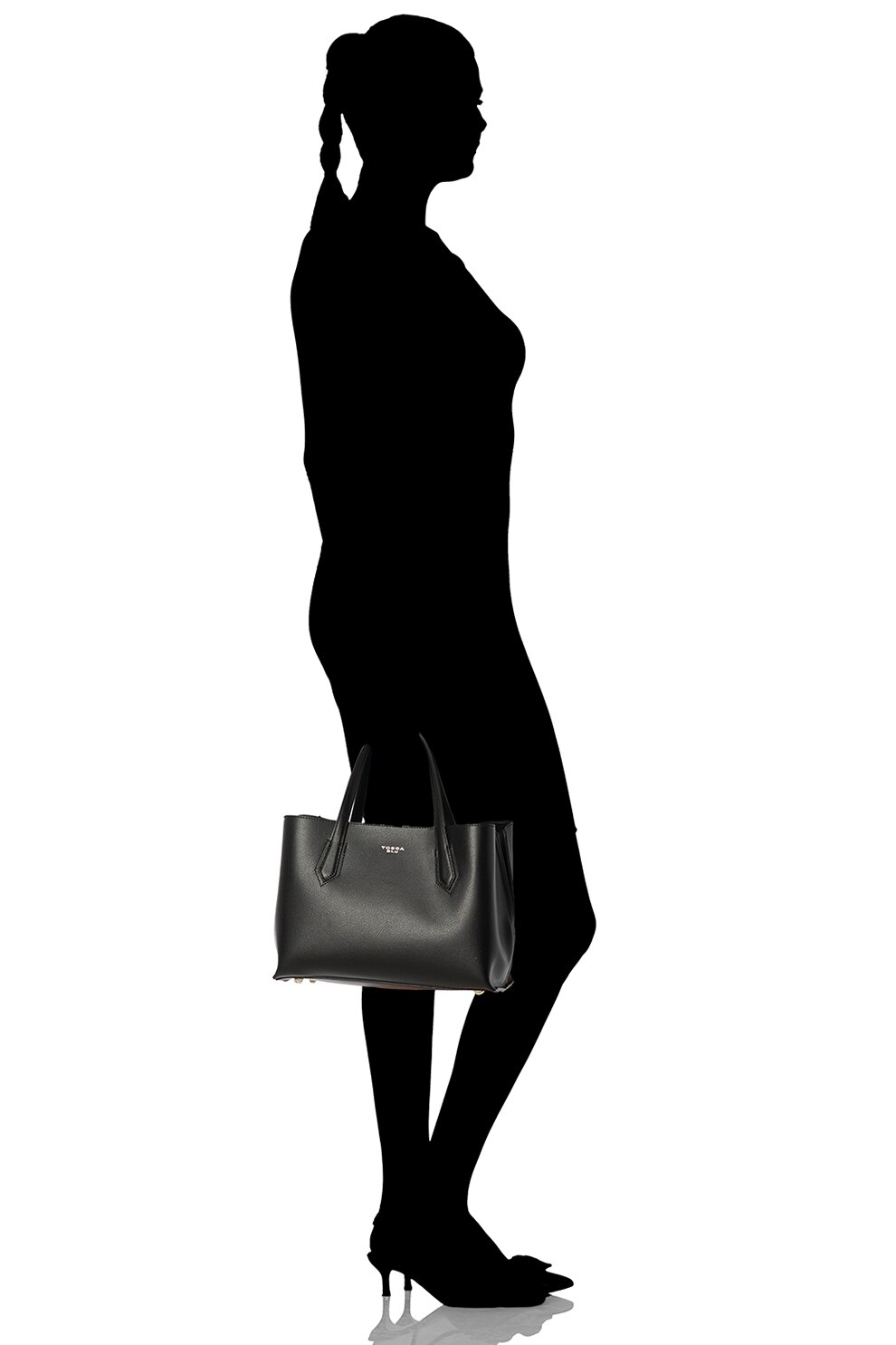 Tosca Blu, Кожена чанта Caterina, Черен - eMAG.bg