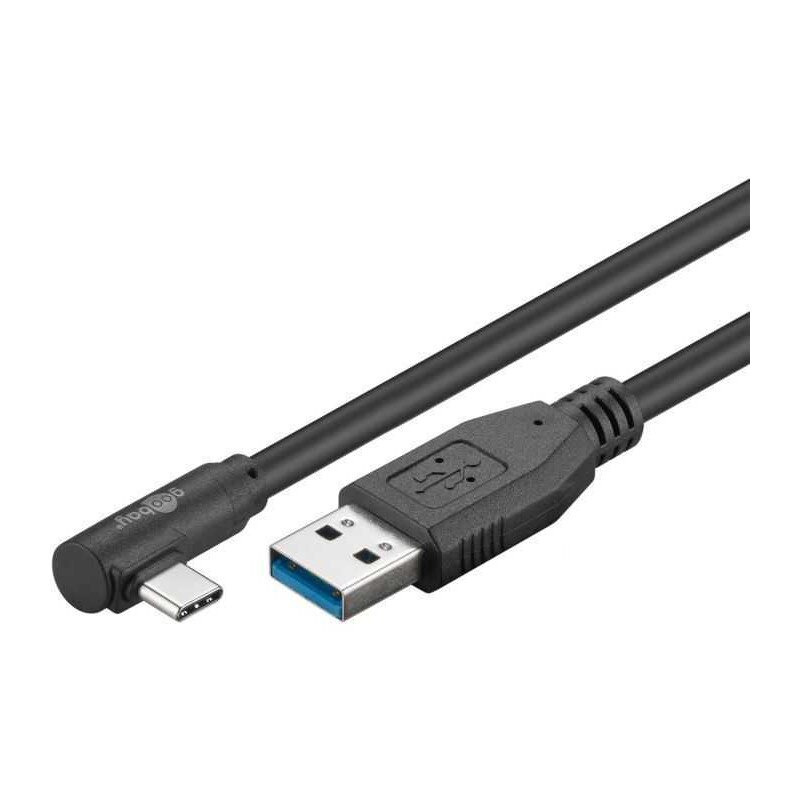 Cablu USB TYPE C tata la USB A 3.0 tata unghi 90 grade 1m 15W 5Gbps ...