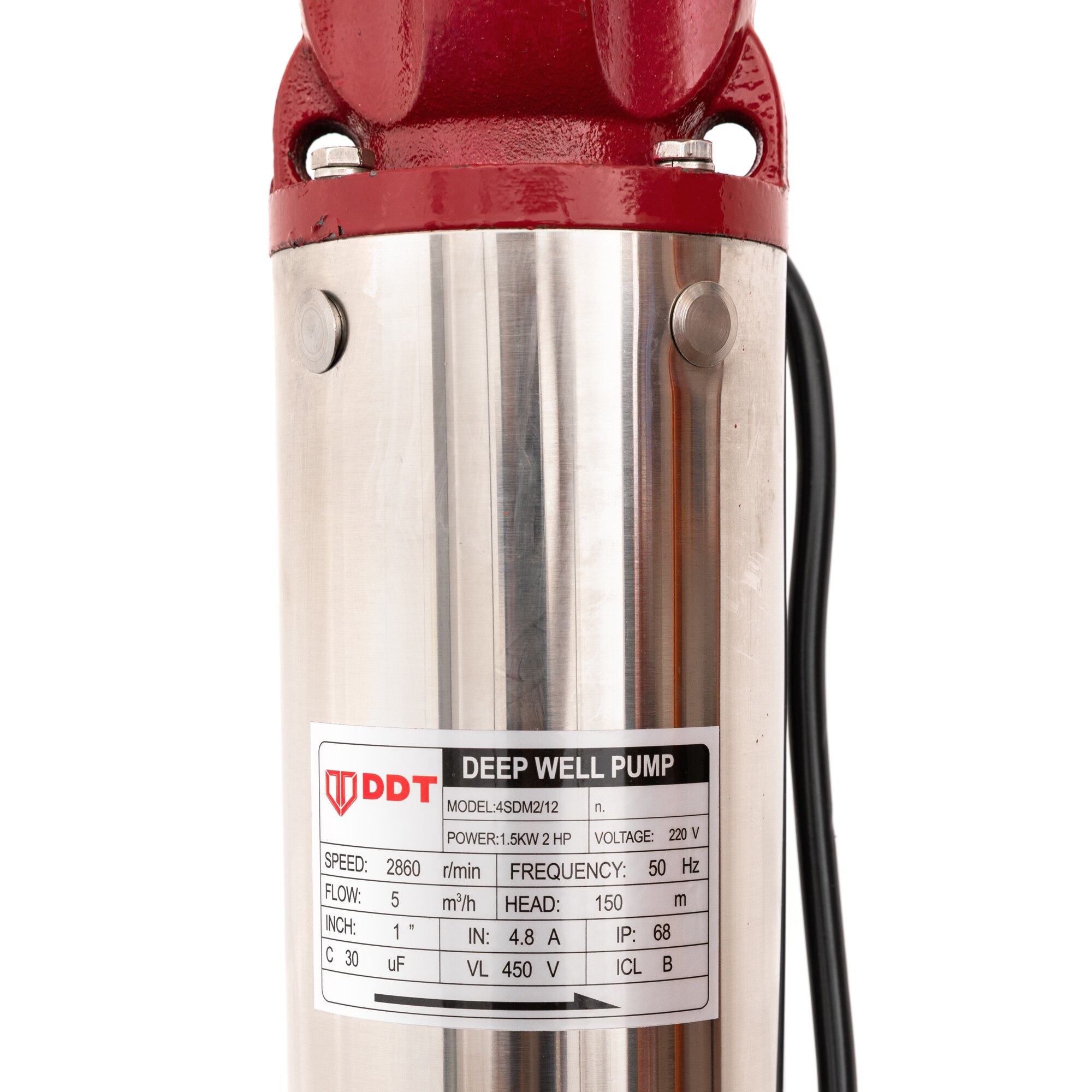 Pompa apa submersibila 1.5KW, 5m3/h, 150m, 1 tol, DDT 4SDM2/12, Model ...