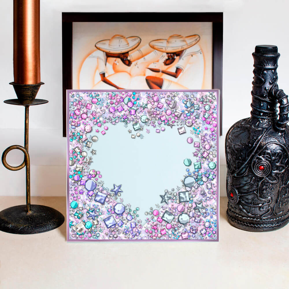 Suport de sticla personalizat cu poza ta in chenar inima #115, Toto ...