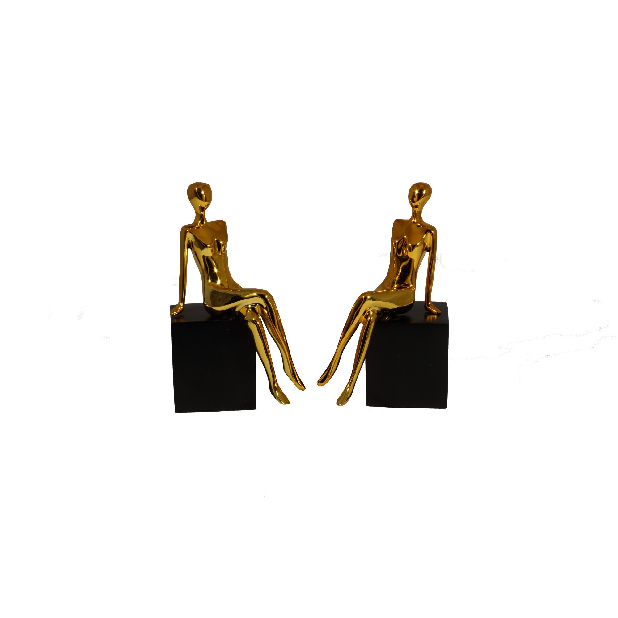 Suport pentru carti Siluete Feminine, Set, Auriu, Rasina, 17 cm - eMAG.ro
