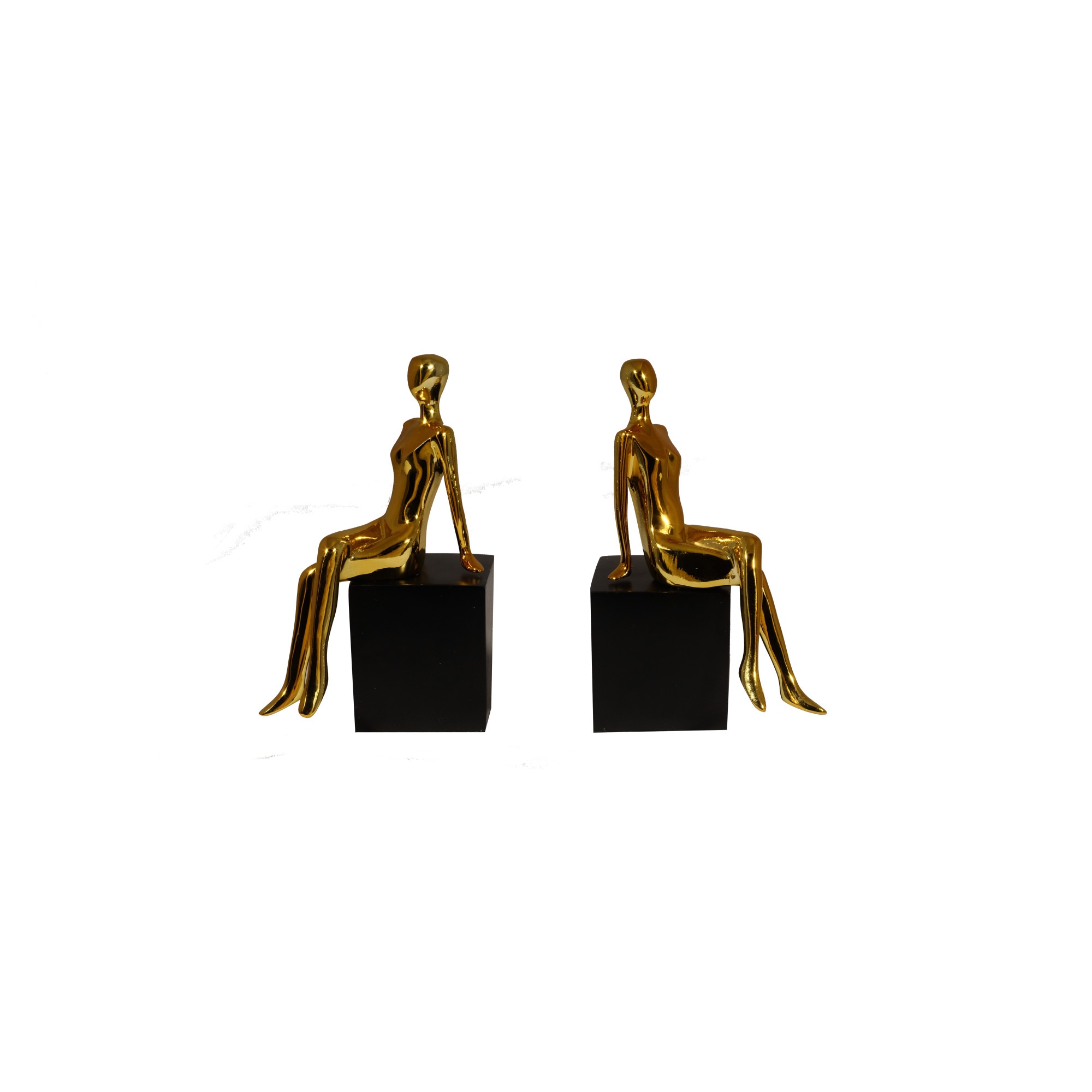 Suport pentru carti Siluete Feminine, Set, Auriu, Rasina, 17 cm - eMAG.ro