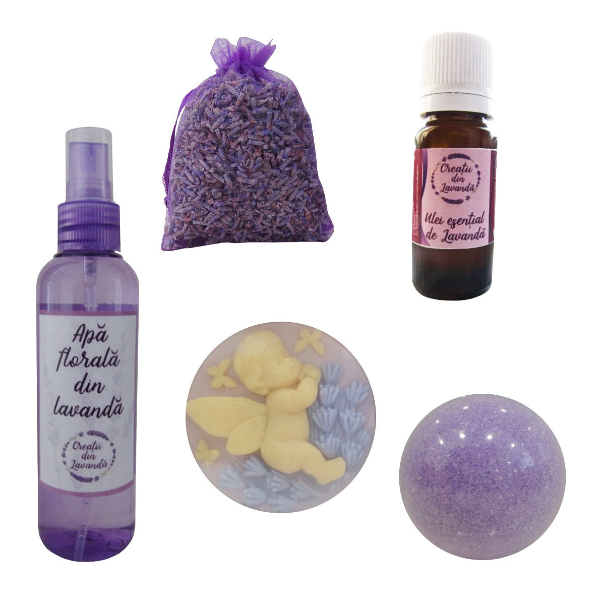 Pachet 90 saculeti cu lavanda 25 g, 1 ulei esential de lavanda 10 ml, 1 ...