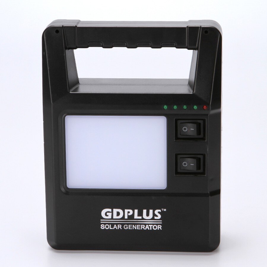 Kit solar voltaic portabil Gdplus, USB, 3 becuri, acumulator ...