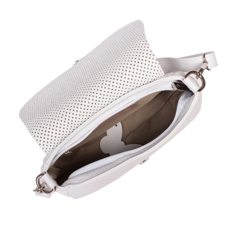 Geanta dama alba piele naturala perforata Giulia - eMAG.ro