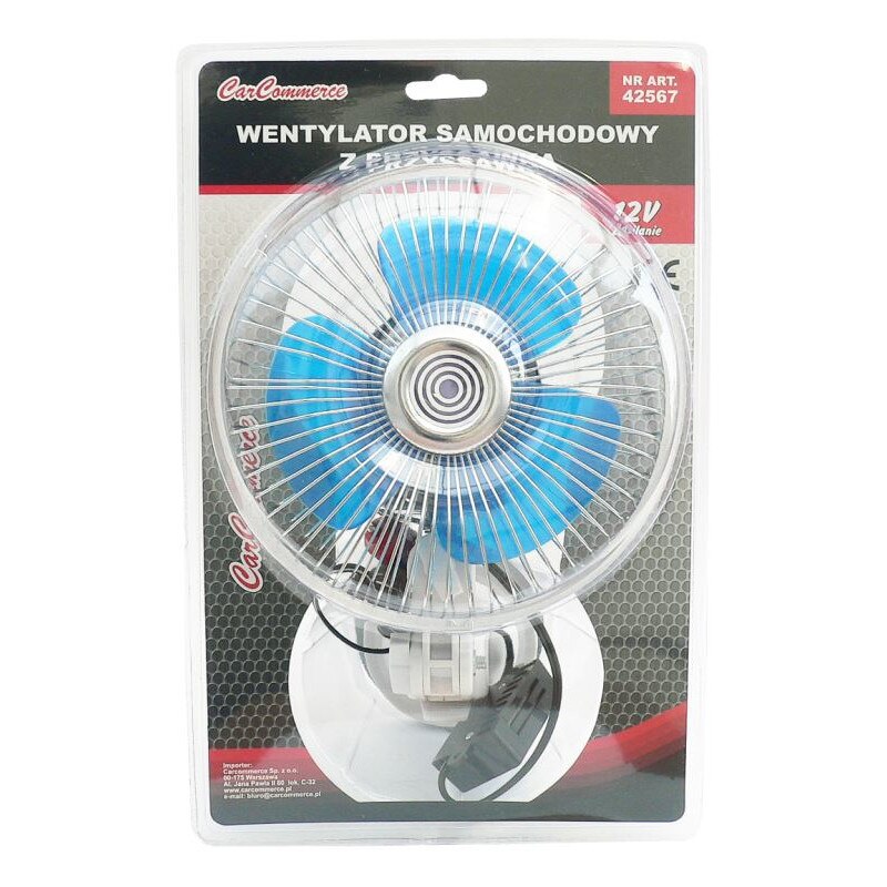 Ventilator 12V, fi18cm, metalic, prindere cu ventuza 42567 CarCo - eMAG.ro