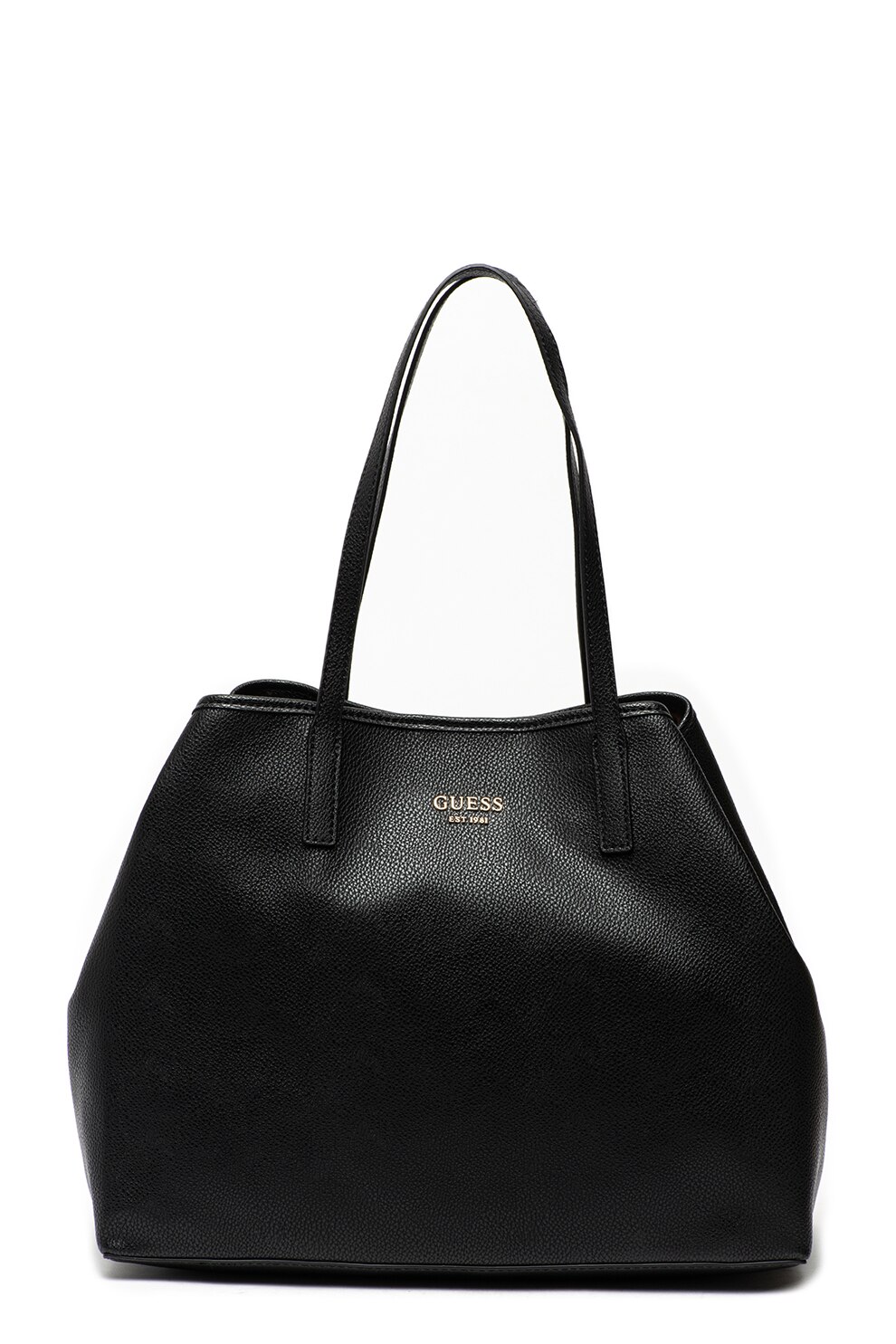 Guess, Geanta shopper din piele ecologica Vikky, Negru - eMAG.ro
