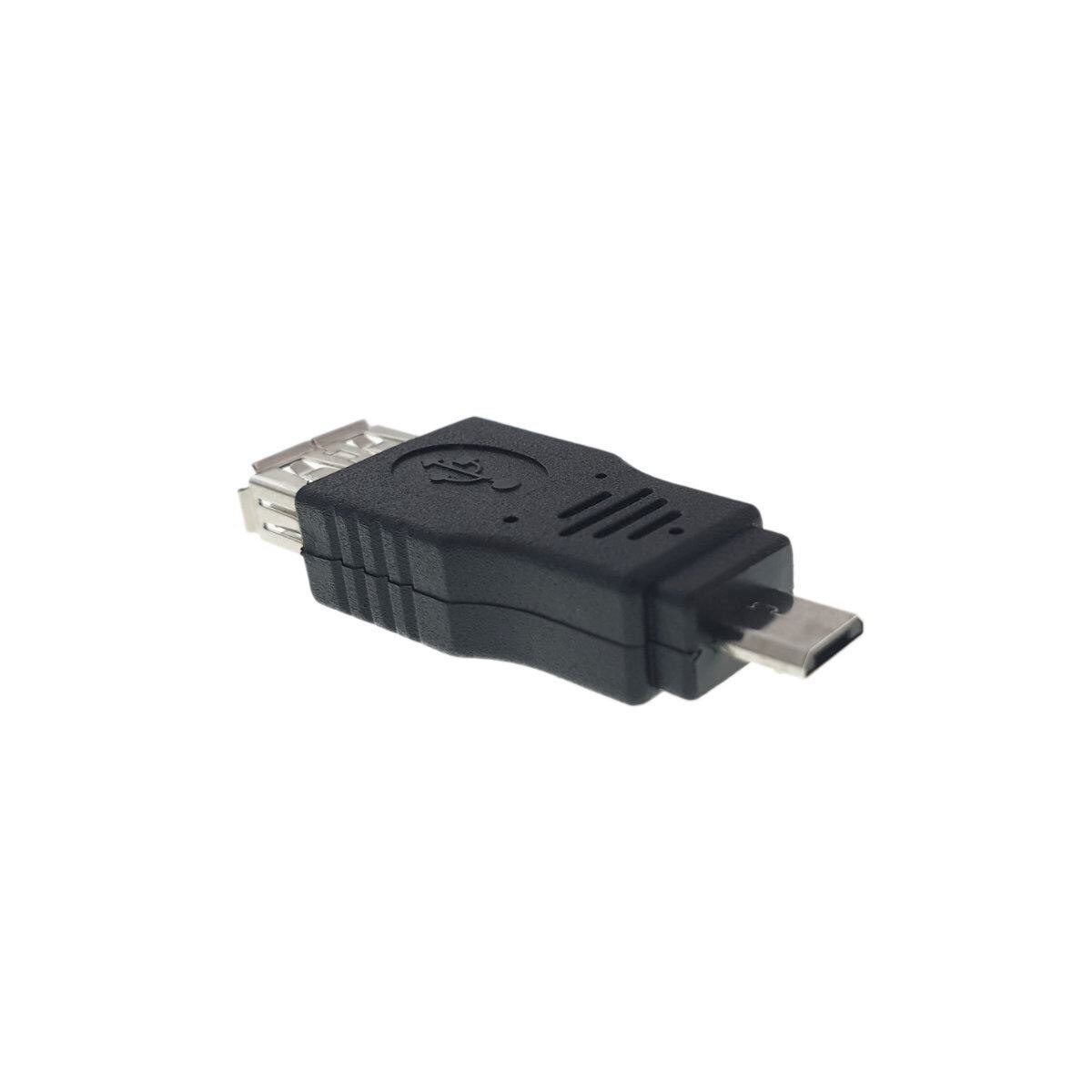 Adaptor USB 2.0 mama la conector microUSB tata, negru - AUMMT - eMAG.ro