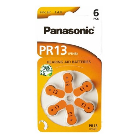 Acumulator plat zinc-air PANASONIC, pentru aparate auditive, set 6, 1.4V, PR48, ZA13 - eMAG.ro