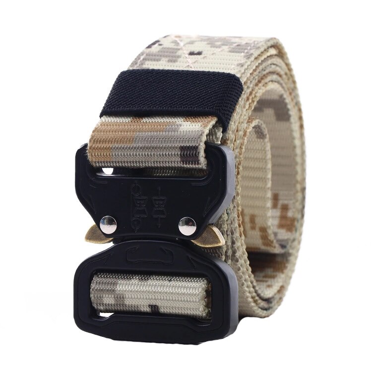 Curea Army MBrands, catarama cobra, deschidere rapida, camuflaj crem ...