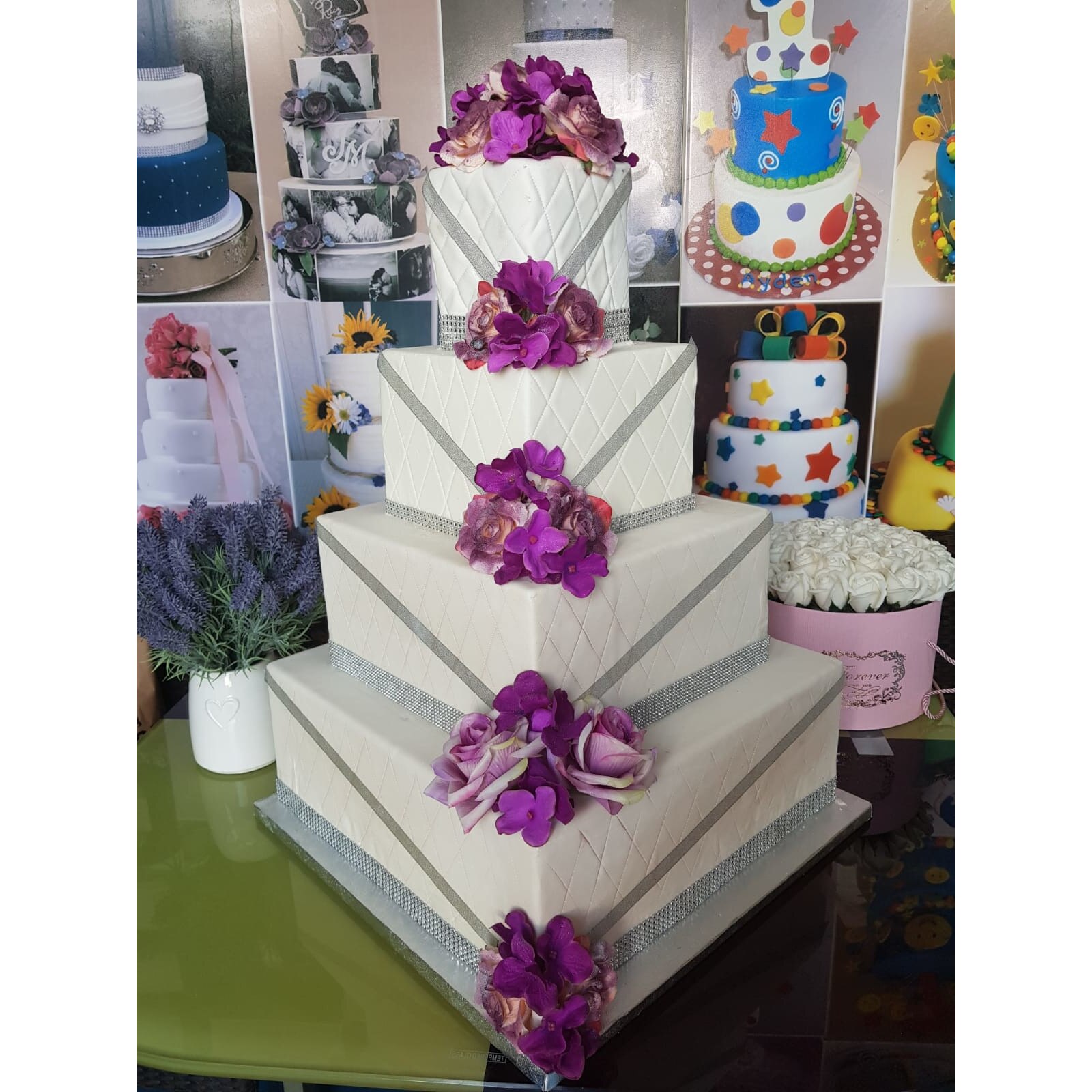 Macheta patrata tort, VALITIME VDR, 3 etaje poliester, 50x40x30 cm, 15 ...