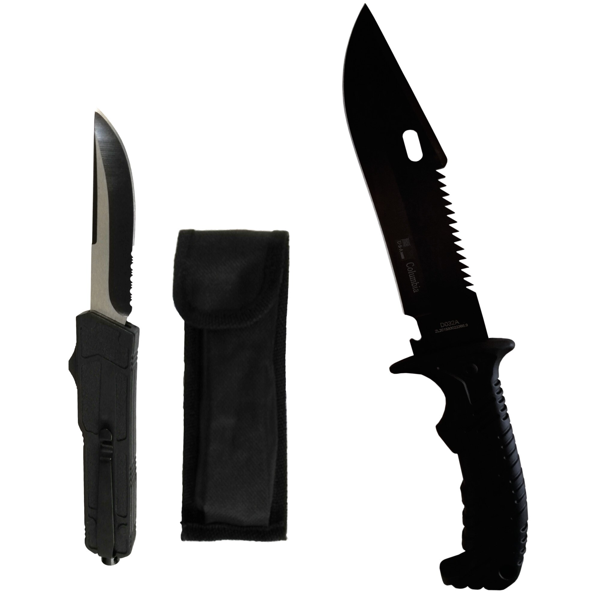 Set Cutit Commando D041 de vanatoare plus husa, Columbia, 31.50 cm ...