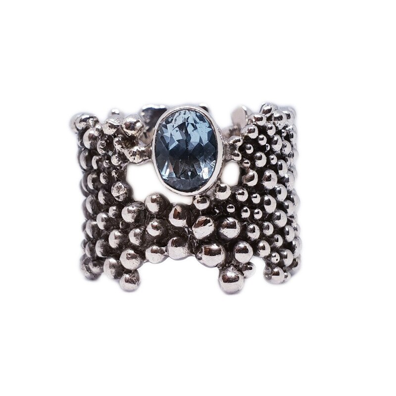 Inel statement din Argint 925 Blue Topaz natural - eMAG.ro