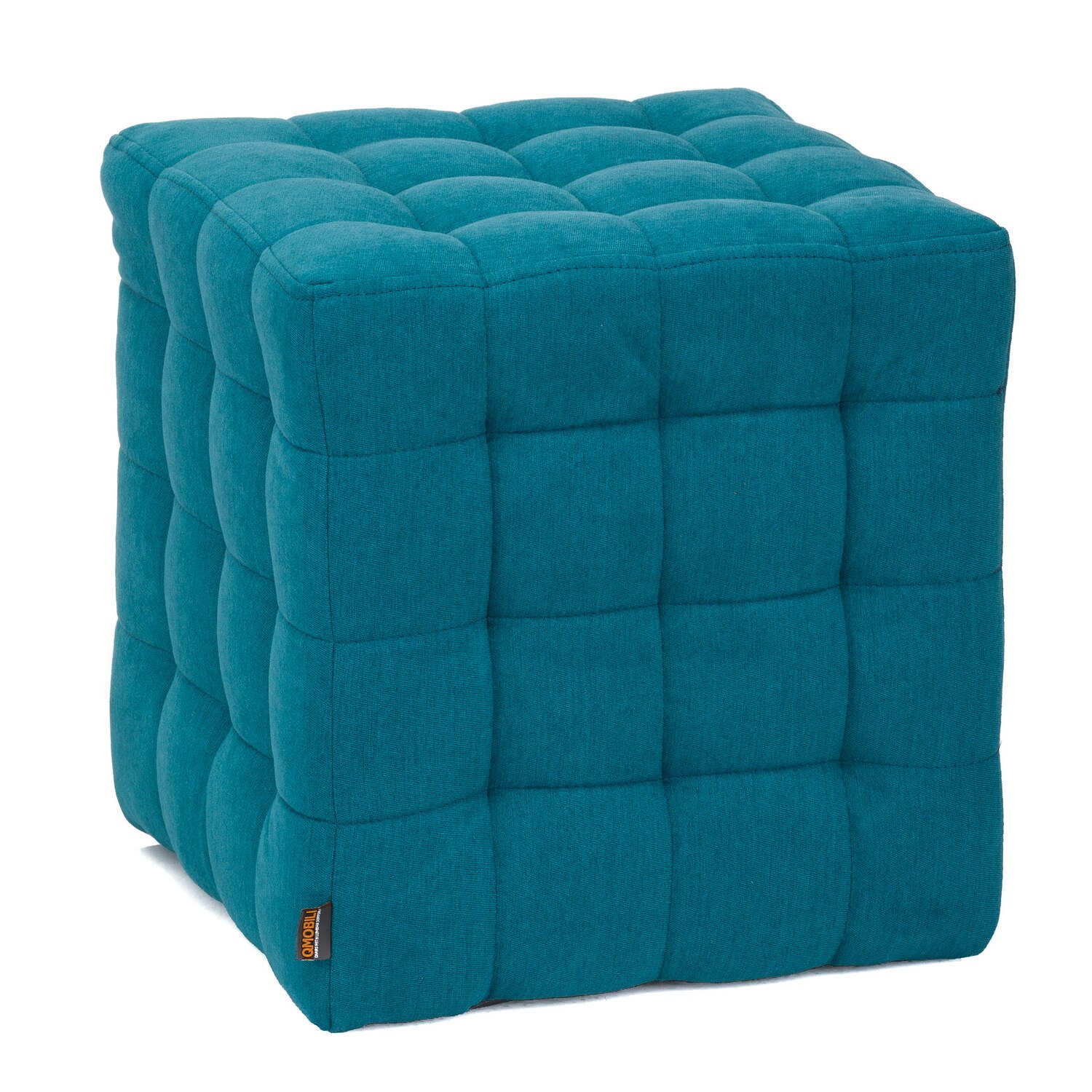 Taburet QMOBILI BUMP Turcoaz, stofa D impermeabila, tip cub - eMAG.ro