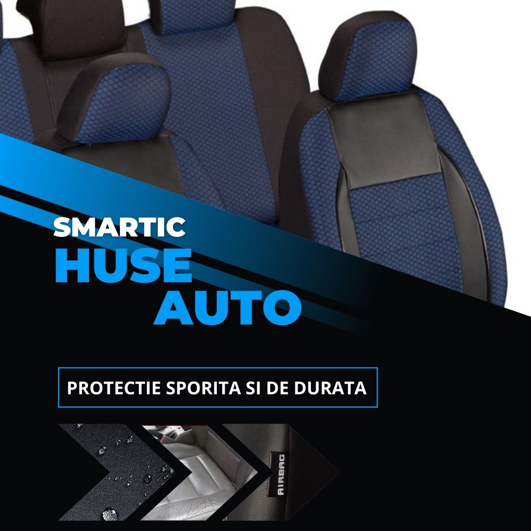 Set huse scaune auto Smartic®, Elegance, 11 piese, compatibile cu ...