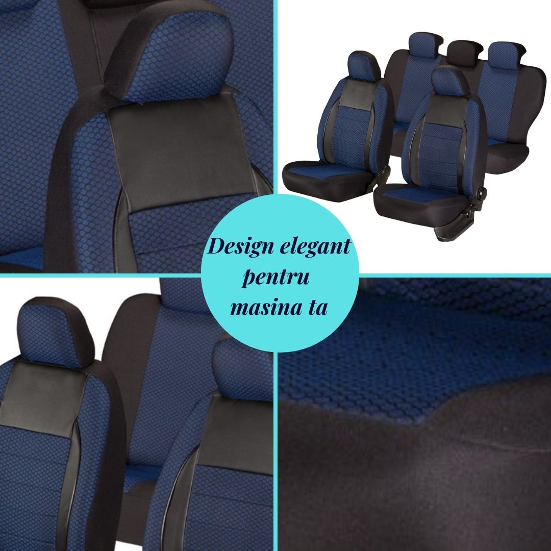 Set huse scaune auto Smartic®, Elegance, 11 piese, compatibile cu ...