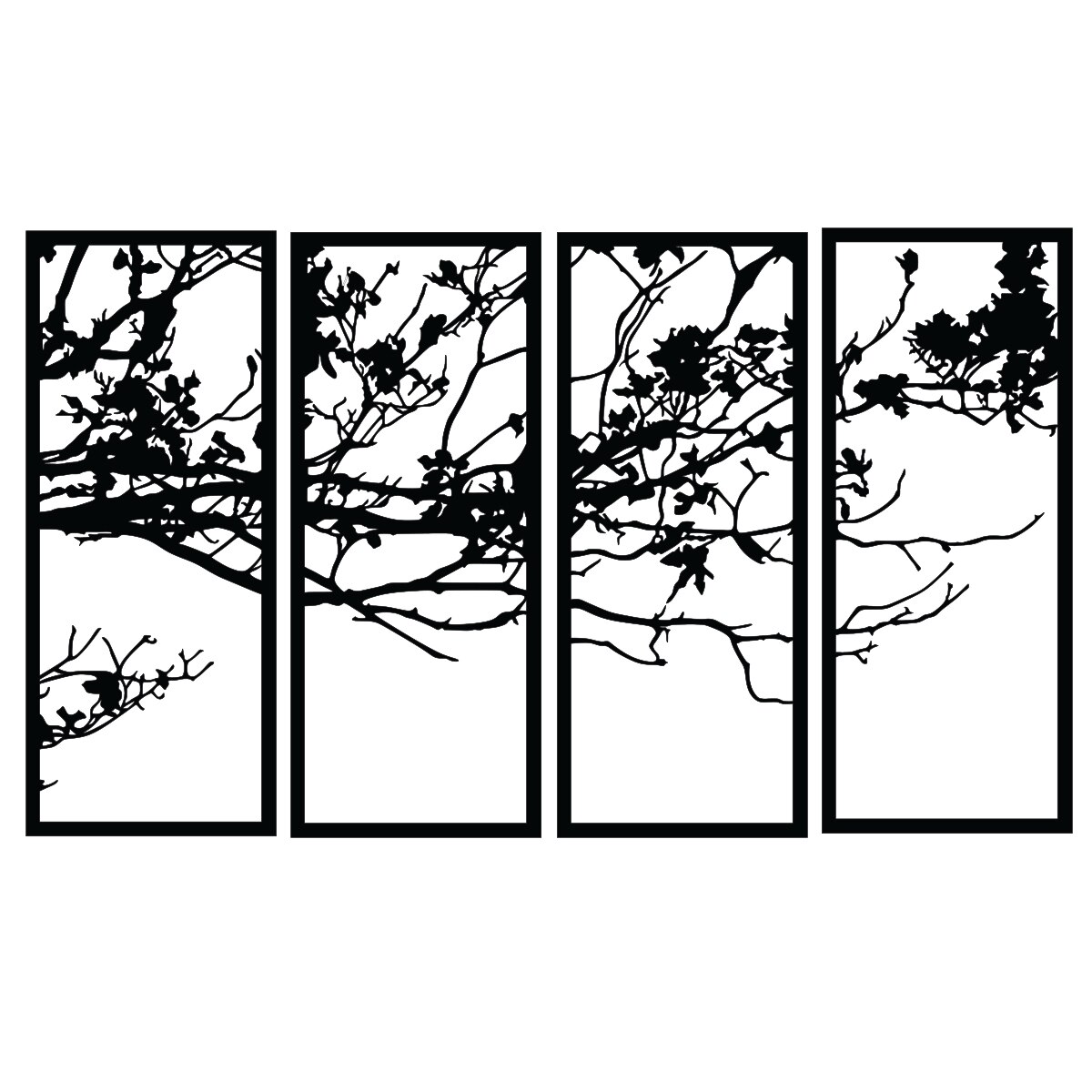 Decoratiune moderna de perete, FD Studio, 100/70 cm, MDF negru, grosime ...