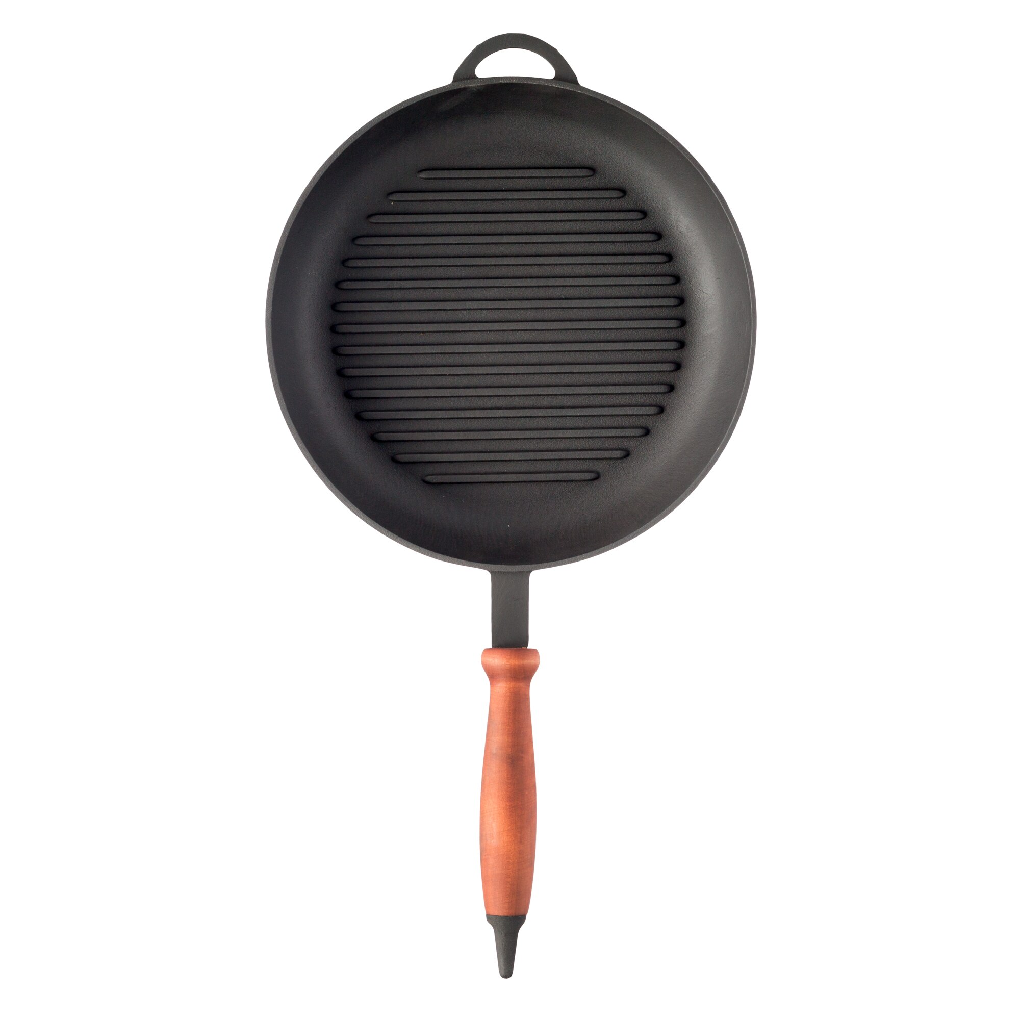 Tigaie grill SYTON, fonta, cu maner detasabil din lemn, 26х4cm - eMAG.ro