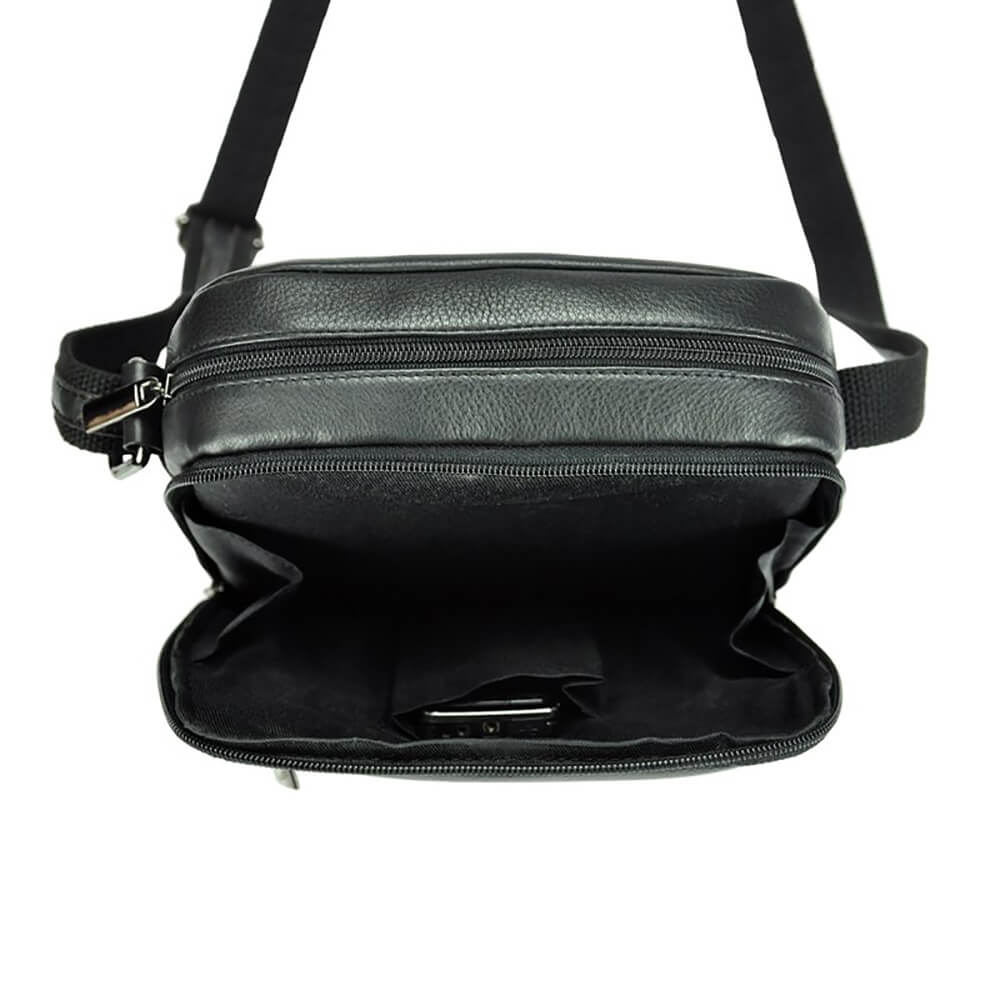 Geanta umar barbati piele naturala GBU521, Negru - eMAG.ro